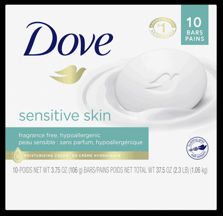 Dove Sensitive Skin Beauty Bar (10x106g) | Brandco Direct Inc