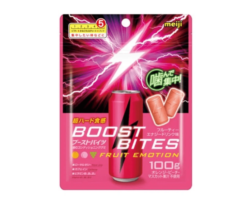 Meiji Boost Bites Energy Drink Flavored Gummy Fruit Emotion (100g ...