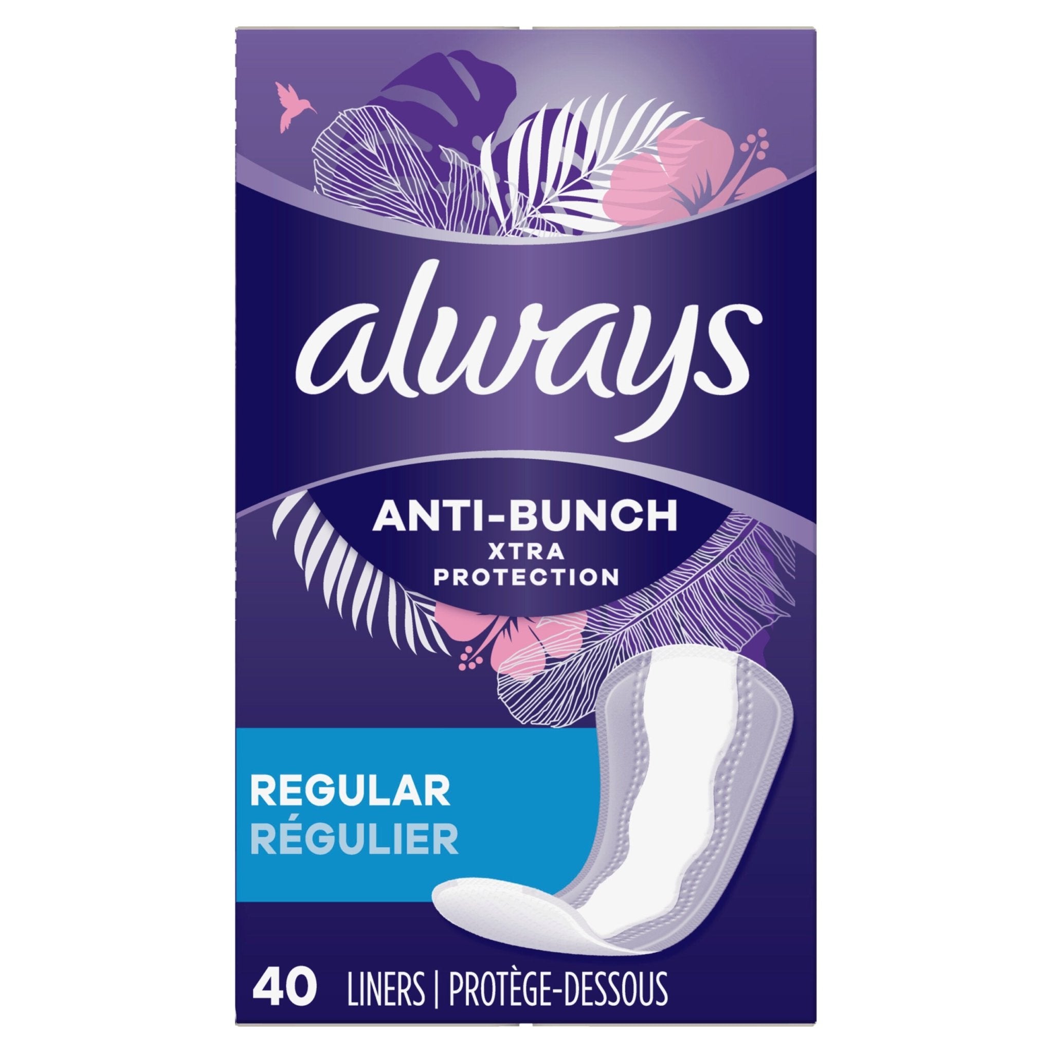 Always Anti- B Xtra Protection Regular Liners (40's) | Brandco Direct Inc